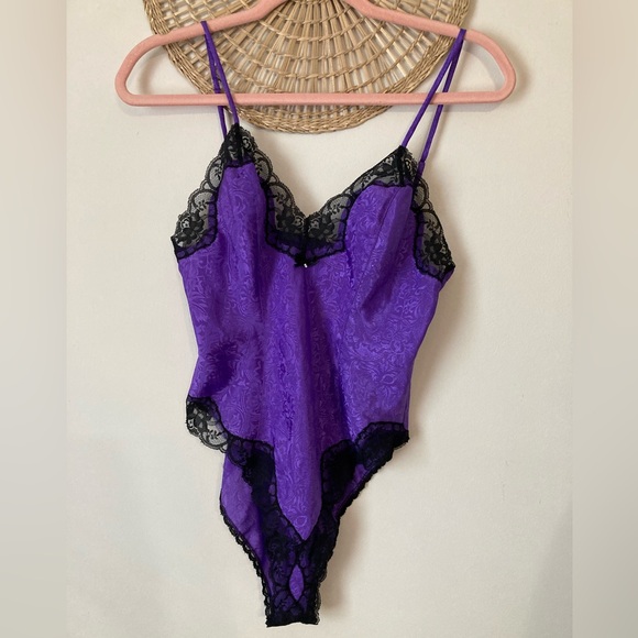 delicates | Intimates & Sleepwear | Vintage Purple Jacquard And Black ...